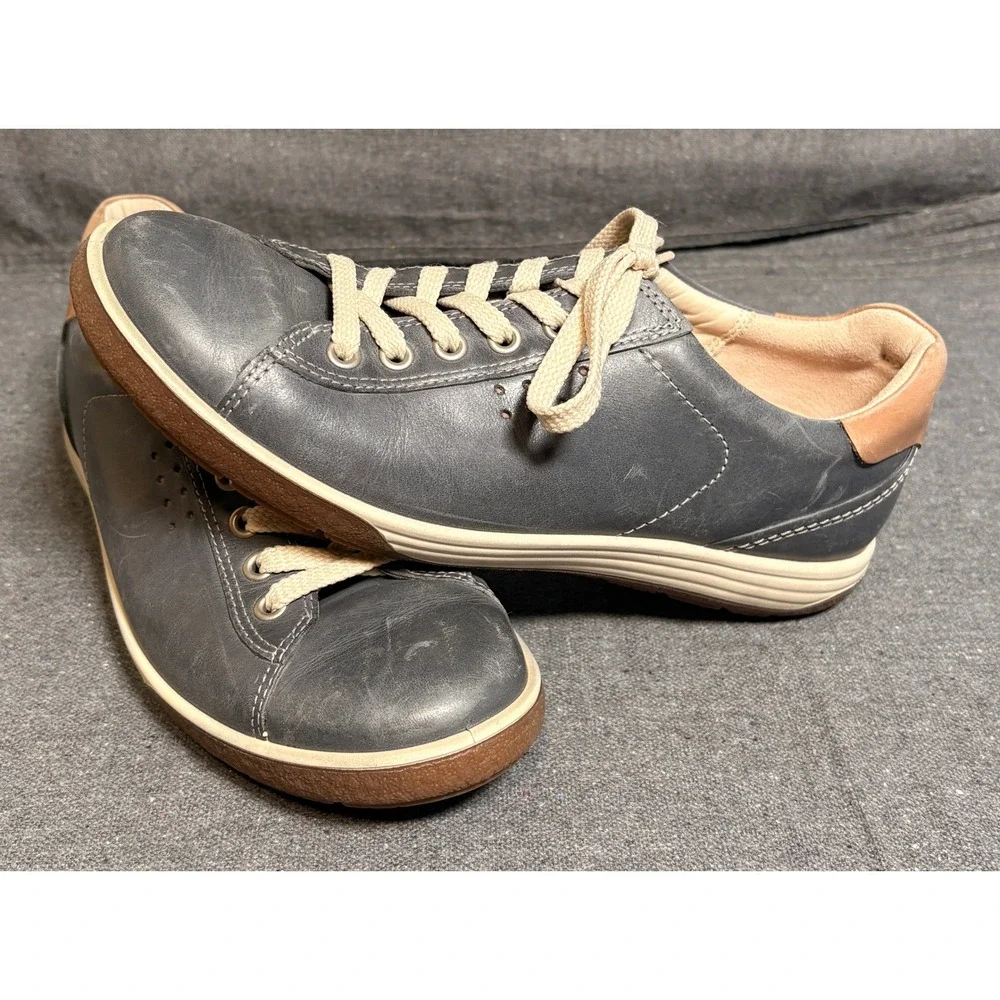 Ecco | Shoes | Ecco Chase Ii Slate Blue Leather Lace Up Sneakers Womens ...